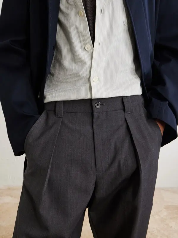 A.p.c. Renato Wide-leg Pleated Twill Trousers