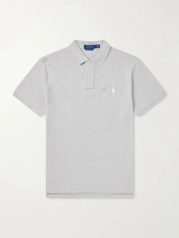 Polo Ralph Lauren Logo-embroidered Cotton-piqué Polo Shirt - Gray