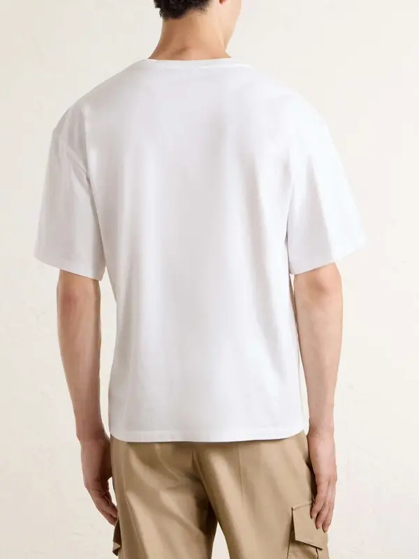 Celine Triomphe-embroidered Cotton-jersey T-shirt