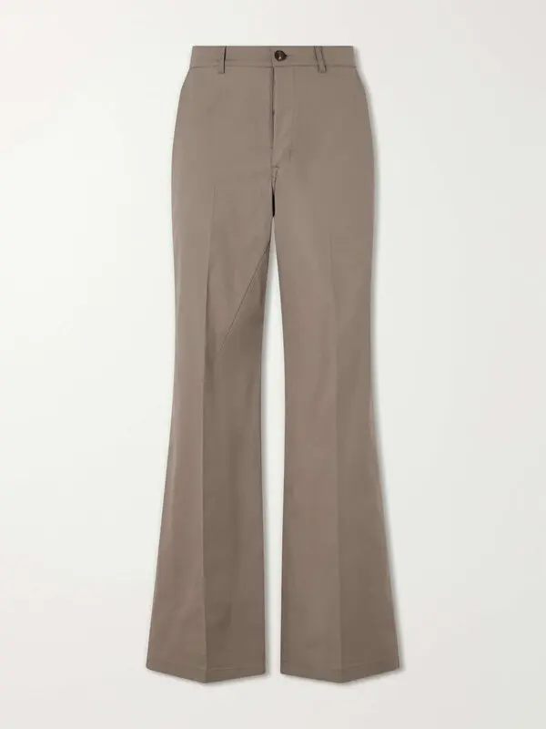 Rick Owens Wide-leg Cotton-blend Canvas Trousers - Beige