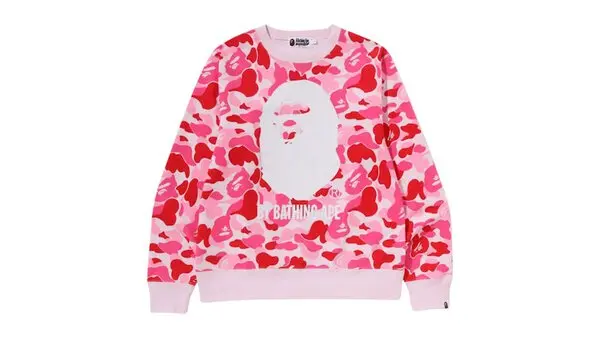 A BATHING APE Abc Camo Bathing Ape Crewneck Sweatshirt Sweat - Pink