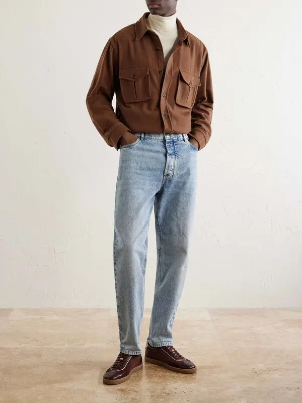 Caruso Puppytooth Wool-blend Overshirt - Beige