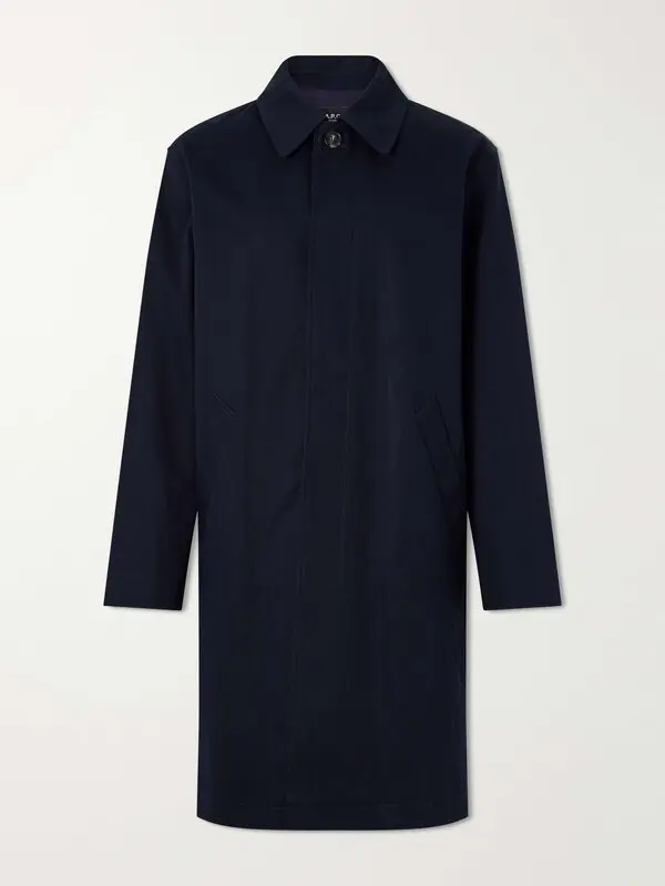 A.p.c. Mac Duras Cotton Mac Coat - Navy