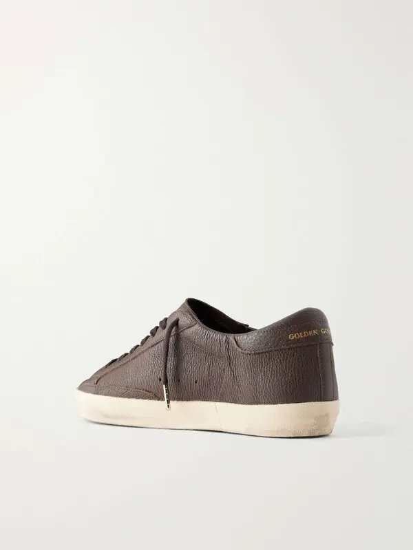 GOLDEN GOOSE Super-star Distressed Full-grain Leather Sneakers