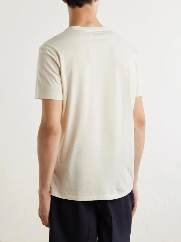 Polo Ralph Lauren Logo-embroidered Cotton-jersey T-shirt - Neutrals