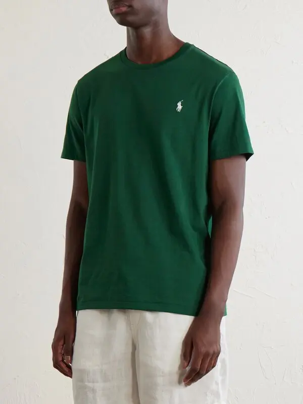 Polo Ralph Lauren Logo-embroidered Cotton-jersey T-shirt - Green