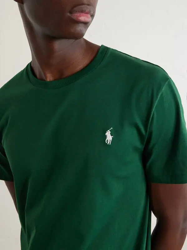 Polo Ralph Lauren Logo-embroidered Cotton-jersey T-shirt - Green