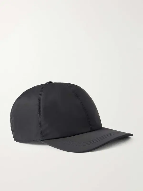 Canali Logo-appliquéd Shell Cap - Black