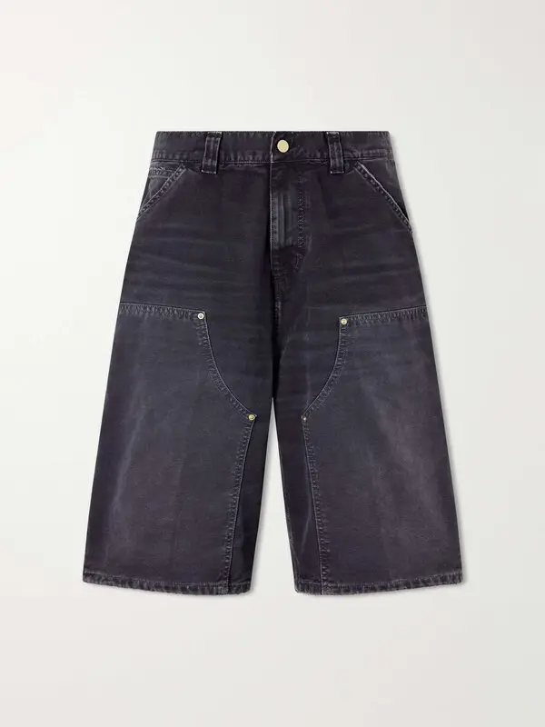 Carhartt Work In Progress Wide-leg Organic Cotton-canvas Shorts - Black