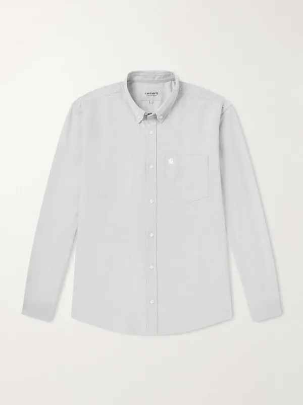 Carhartt Work In Progress Button-down Collar Logo-embroidered Cotton Oxford Shirt