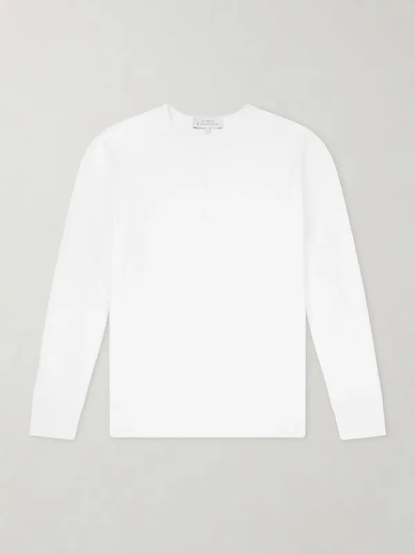 Studio Nicholson Cotton-jersey Henley T-shirt - White