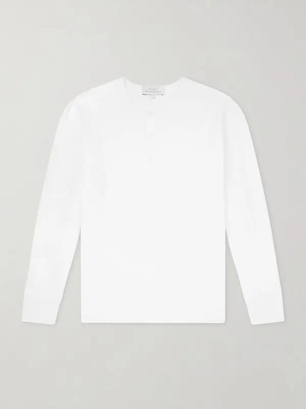 Studio Nicholson Cotton-jersey Henley T-shirt - White