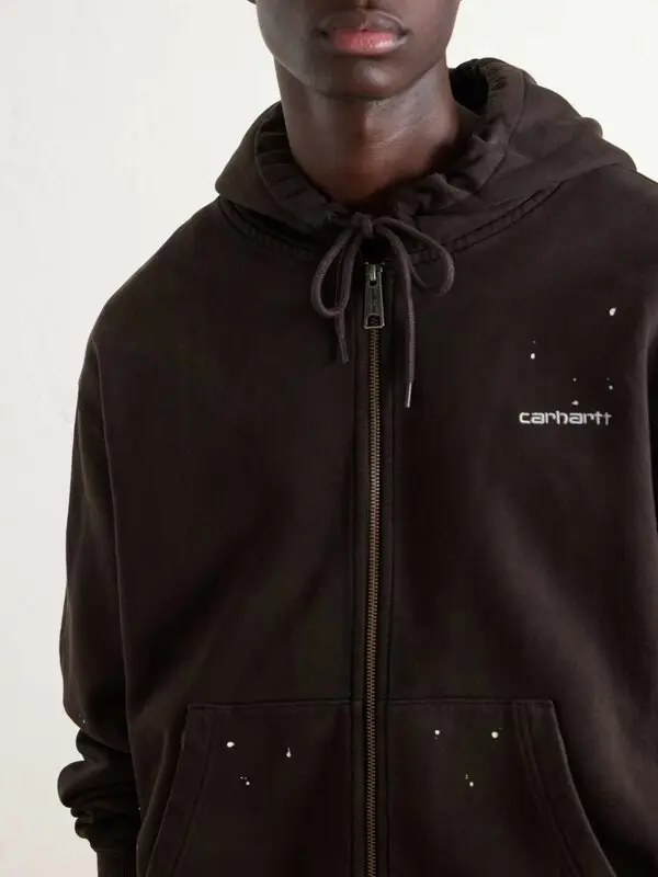 Carhartt Work In Progress Cotton-jersey Zip-up Hoodie