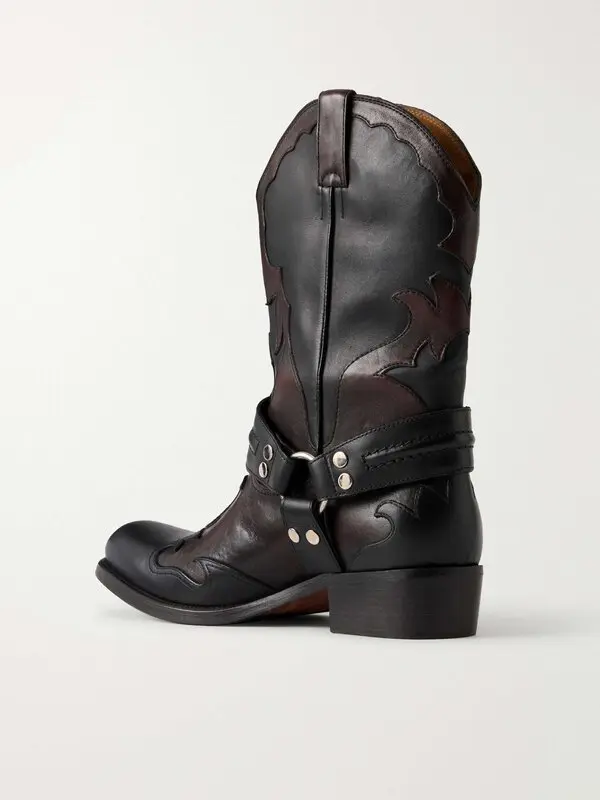 Versace Cowboy 30 Leather Ankle Boots