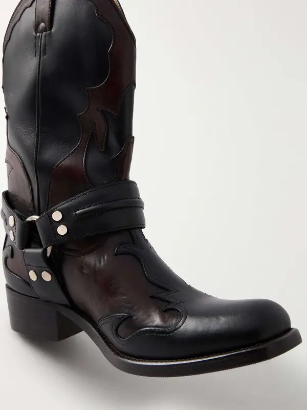 Versace Cowboy 30 Leather Ankle Boots