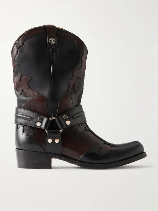 Versace Cowboy 30 Leather Ankle Boots - Black