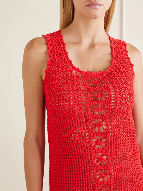 TERRY PUESTO Crocheted Organic Cotton Mini Dress