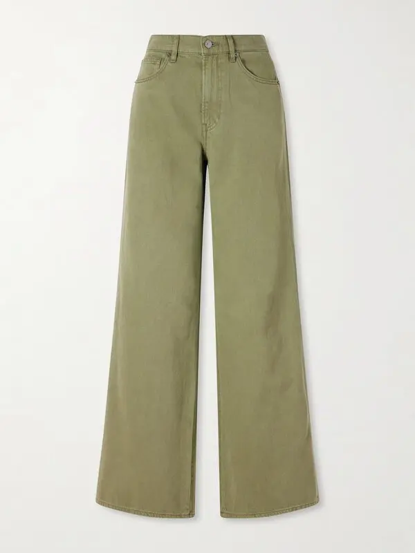 Veronica Beard Kasey Mid-rise Wide-leg Jeans - Green