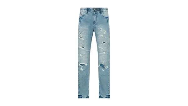 RtA Bryant Frayed Horizon Skinny Jeans - Blue