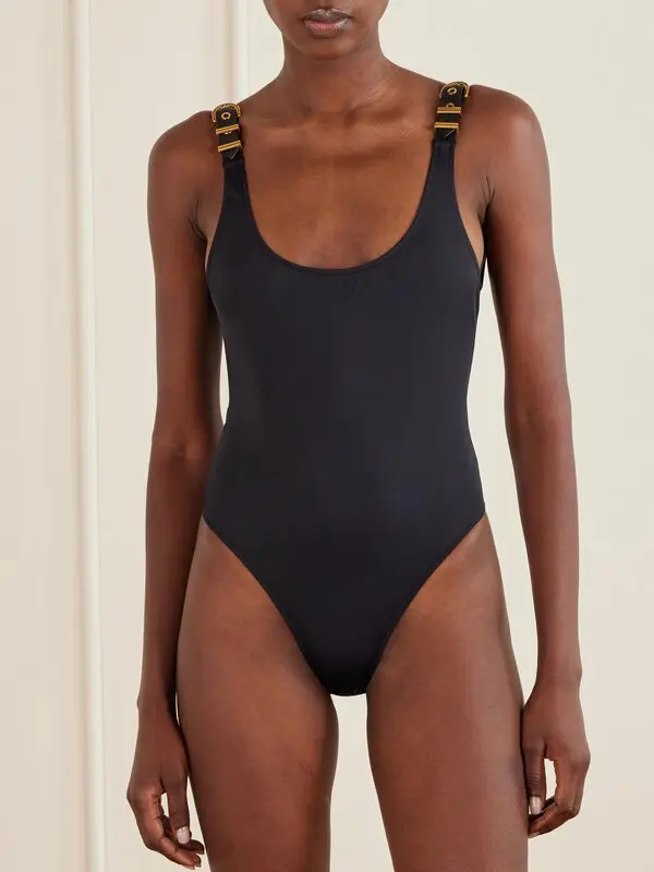 Versace Embellished One Piece Swimsuit