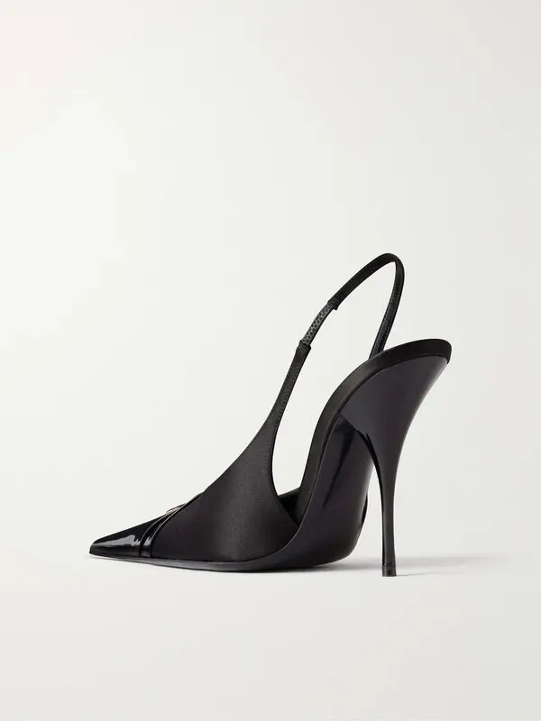 Saint Laurent Louis 110 Embellished Patent-leather Slingback Pumps