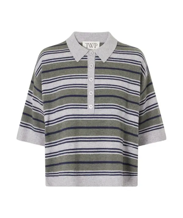 TWP Striped Cashmere Polo Sweater - Multi