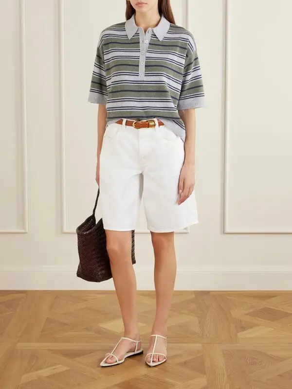 TWP Striped Cashmere Polo Sweater - Multi