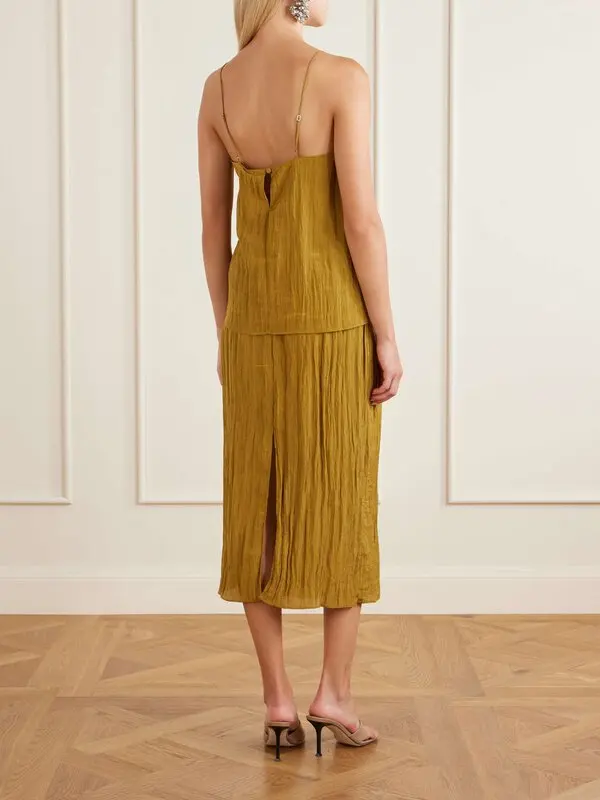 Tibi Crinkle Charmeuse Tank