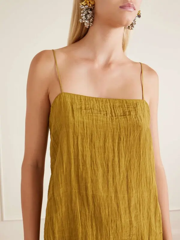 Tibi Crinkle Charmeuse Tank