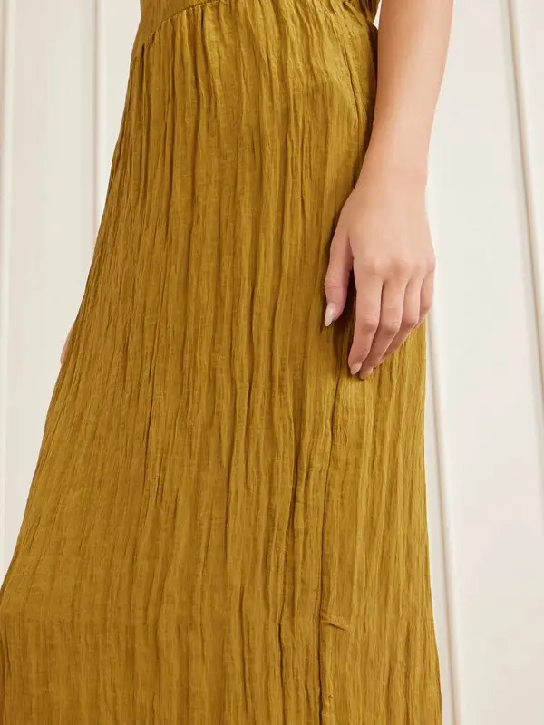 Tibi Crinkle Charmeuse Midi Skirt