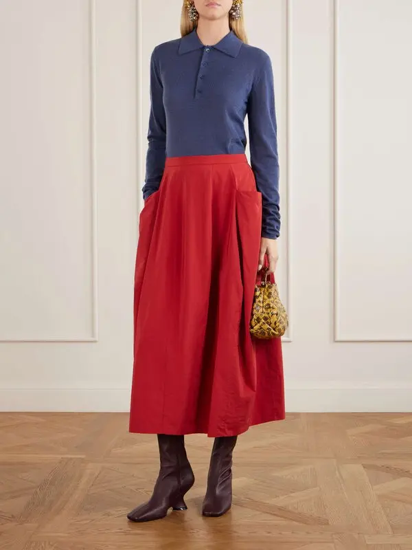 Tibi Lantern Paneled Shell Skirt