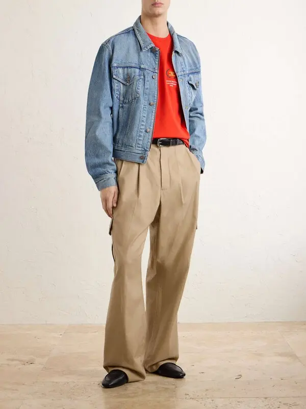 Celine Triomphe-embroidered Cotton-jersey T-shirt