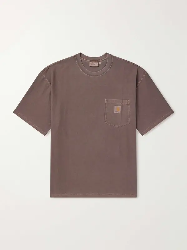 Carhartt Work In Progress Logo-appliquéd Cotton-jersey T-shirt - Brown