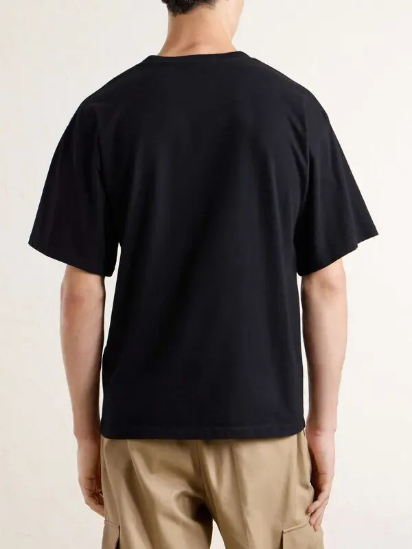 Celine Triomphe-embroidered Cotton-jersey T-shirt