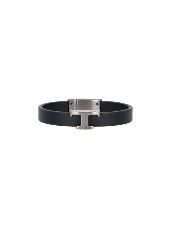 TOD'S T Timeless Leather Bracelet - Black