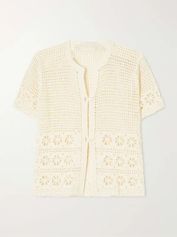 TERRY PUESTO Poolside Crocheted Organic-cotton Blouse