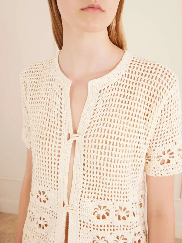 TERRY PUESTO Poolside Crocheted Organic-cotton Blouse