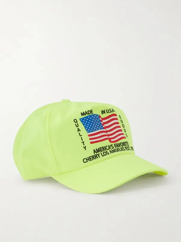 CHERRY LOS ANGELES America's Favorite Printed Cotton-ripstop Cap - Yellow