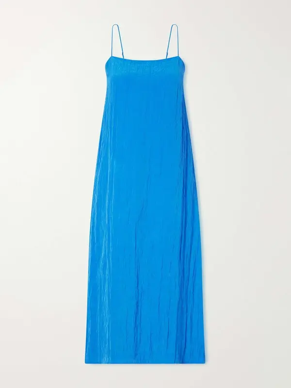 Tibi Crinkled Satin Midi Dress