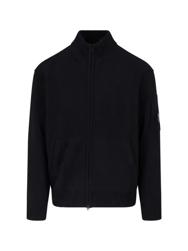 C.P. COMPANY Wool Zip Cardigan - Black