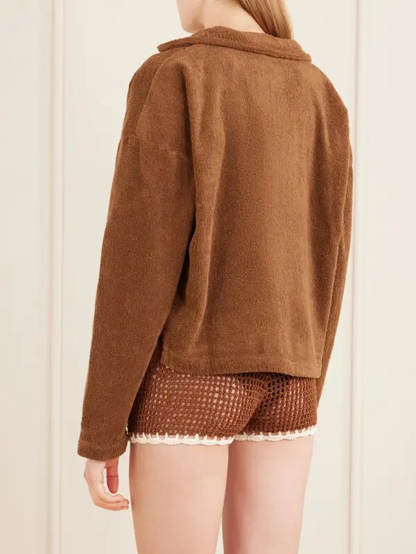 TERRY PUESTO Estate Cropped Organic Cotton Terry Sweatshirt