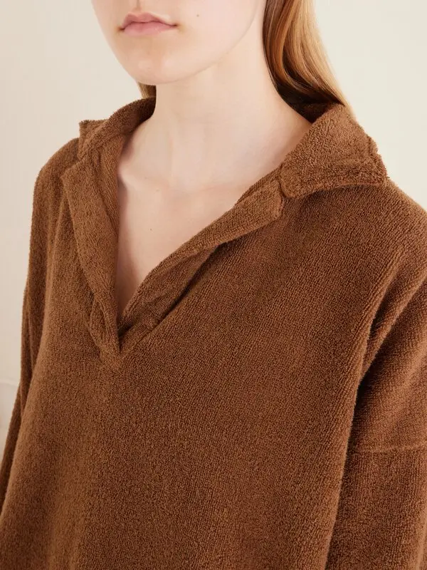 TERRY PUESTO Estate Cropped Organic Cotton Terry Sweatshirt