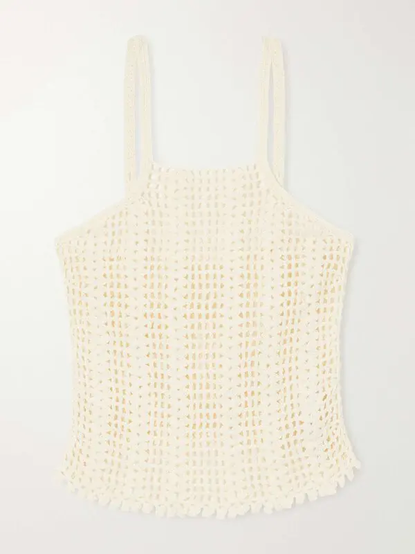 TERRY PUESTO Tuffo Crochet-knit Organic-cotton Tank