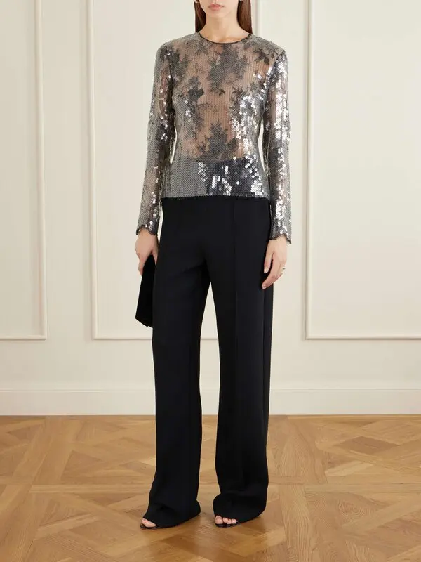 Veronica De Piante Dalia Lace And Sequins Blouse