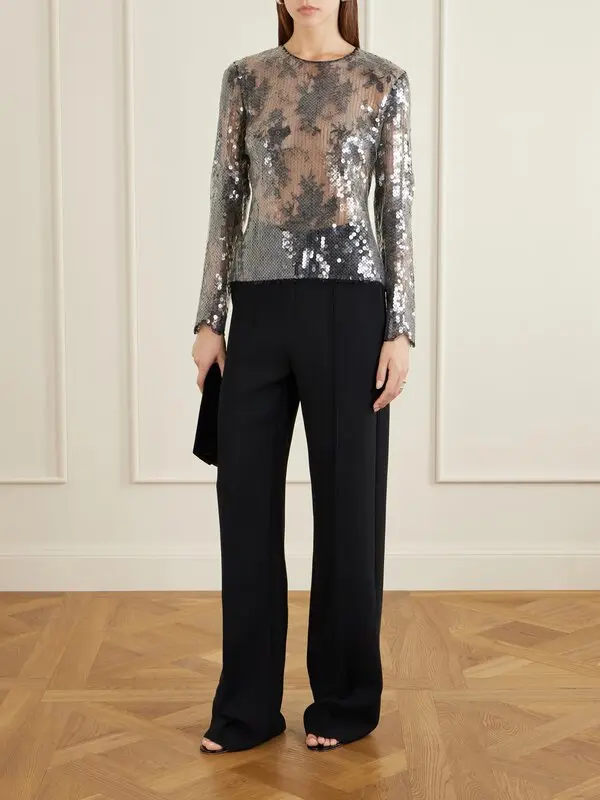 Veronica De Piante Dalia Lace And Sequined Blouse - Black