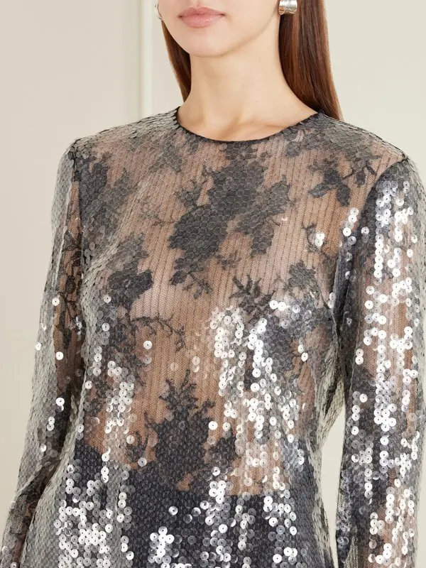 Veronica De Piante Dalia Lace And Sequined Blouse - Black