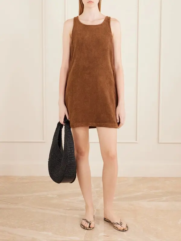 TERRY PUESTO Organic Cotton-terry Mini Dress