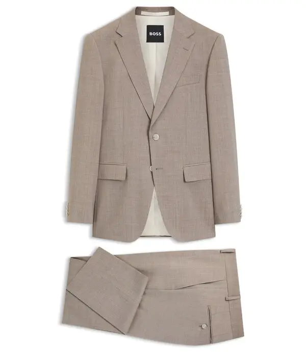 BOSS Two-piece Slim-fit Suit In Virgin Wool