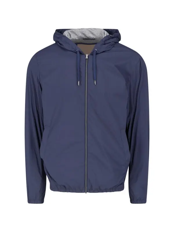 Herno Technical Fabric Hooded Jacket - Blue