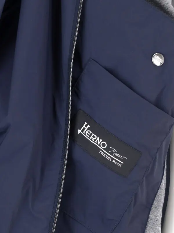 Herno Technical Fabric Hooded Jacket - Blue